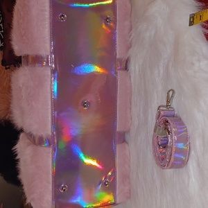 Dolls Kill | Bags | Dollskill Pink Shaggy Fur Beautiful Weekender With ...